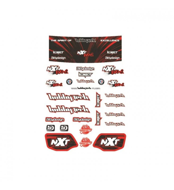 HOBBYTECH CARROSSERIE NON DECOUPEE ROUGE/GRISE NXT EVO CA-297-STICK